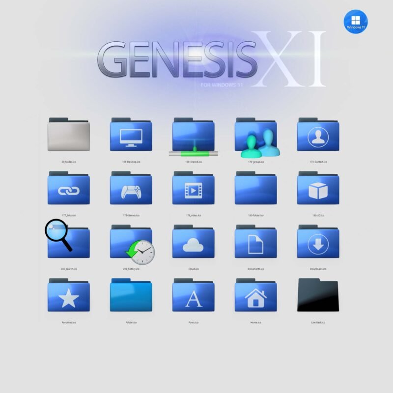 Genesis XI - 3D Icons for Windows 11 • Cryo64 World